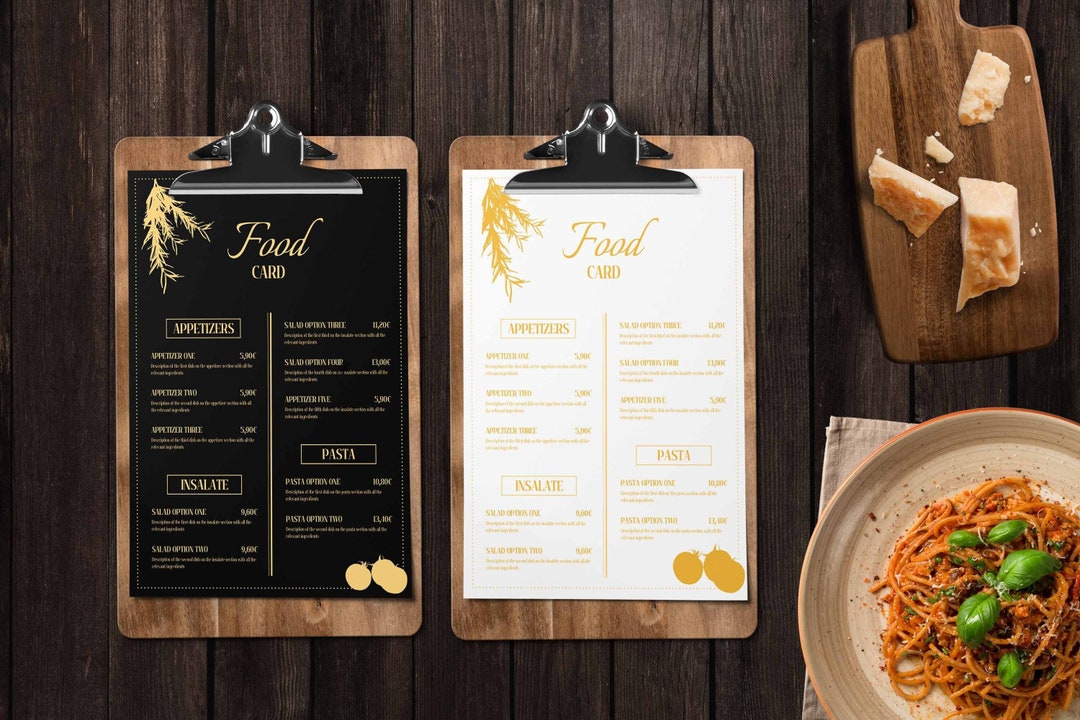 Restaurant Menu Template Elegant Restaurant Menu Customizable Menu ...