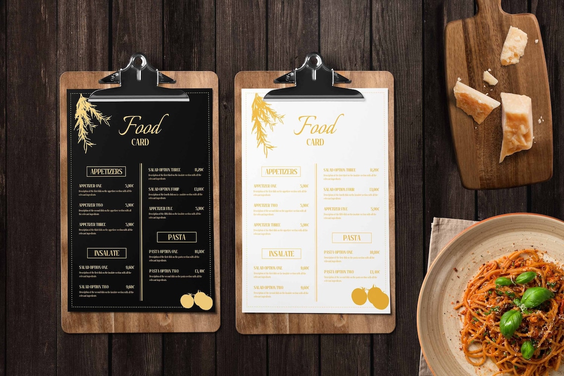 Restaurant Menu Template Elegant Restaurant Menu Customizable Menu ...