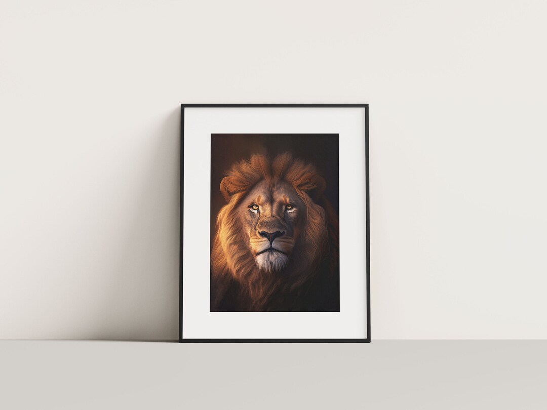 Lion Posters Wildlife Digital Art Printable Art for Wall Beautiful ...