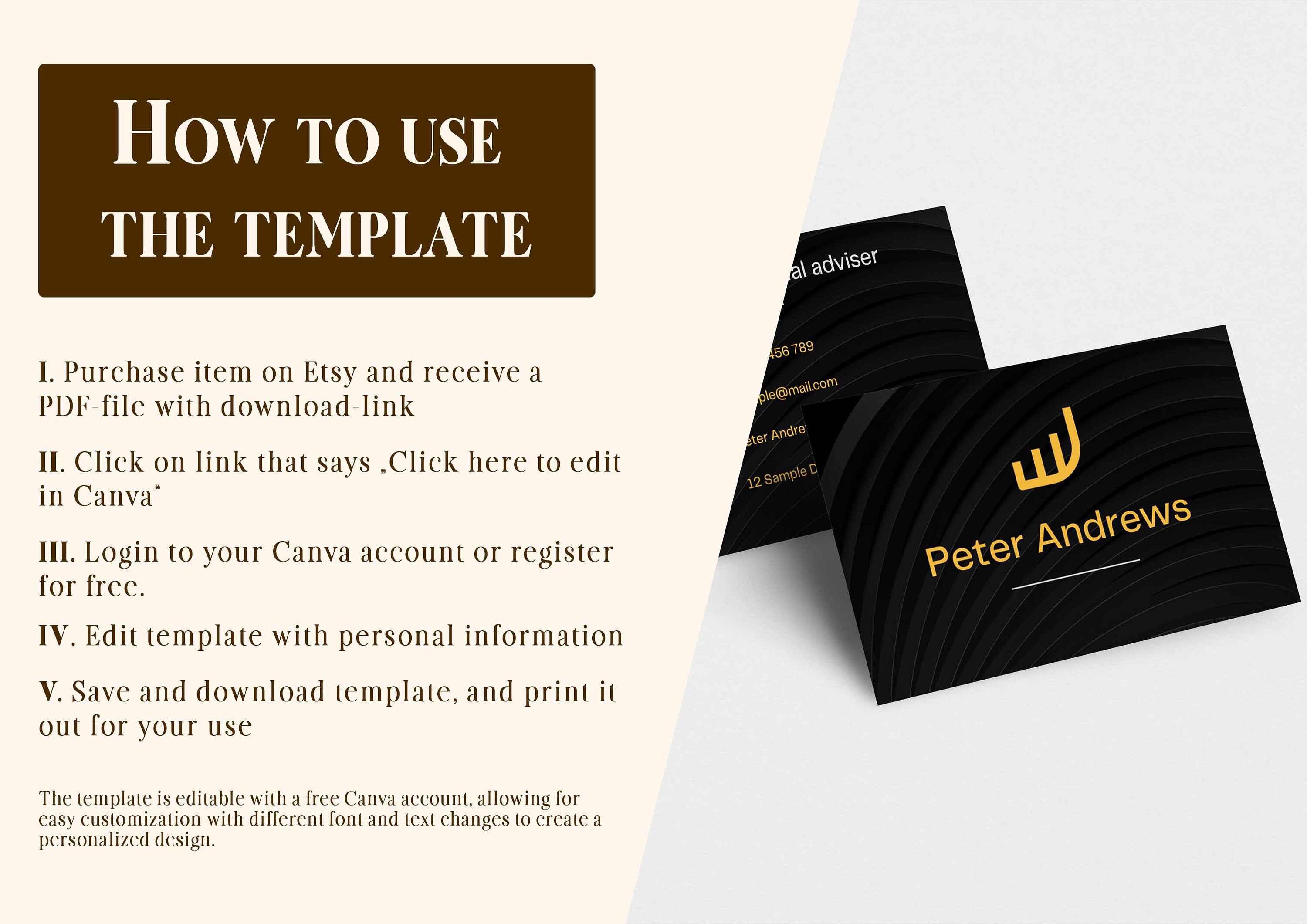 Financial Business Card Template, Editable Business Card, Printable ...