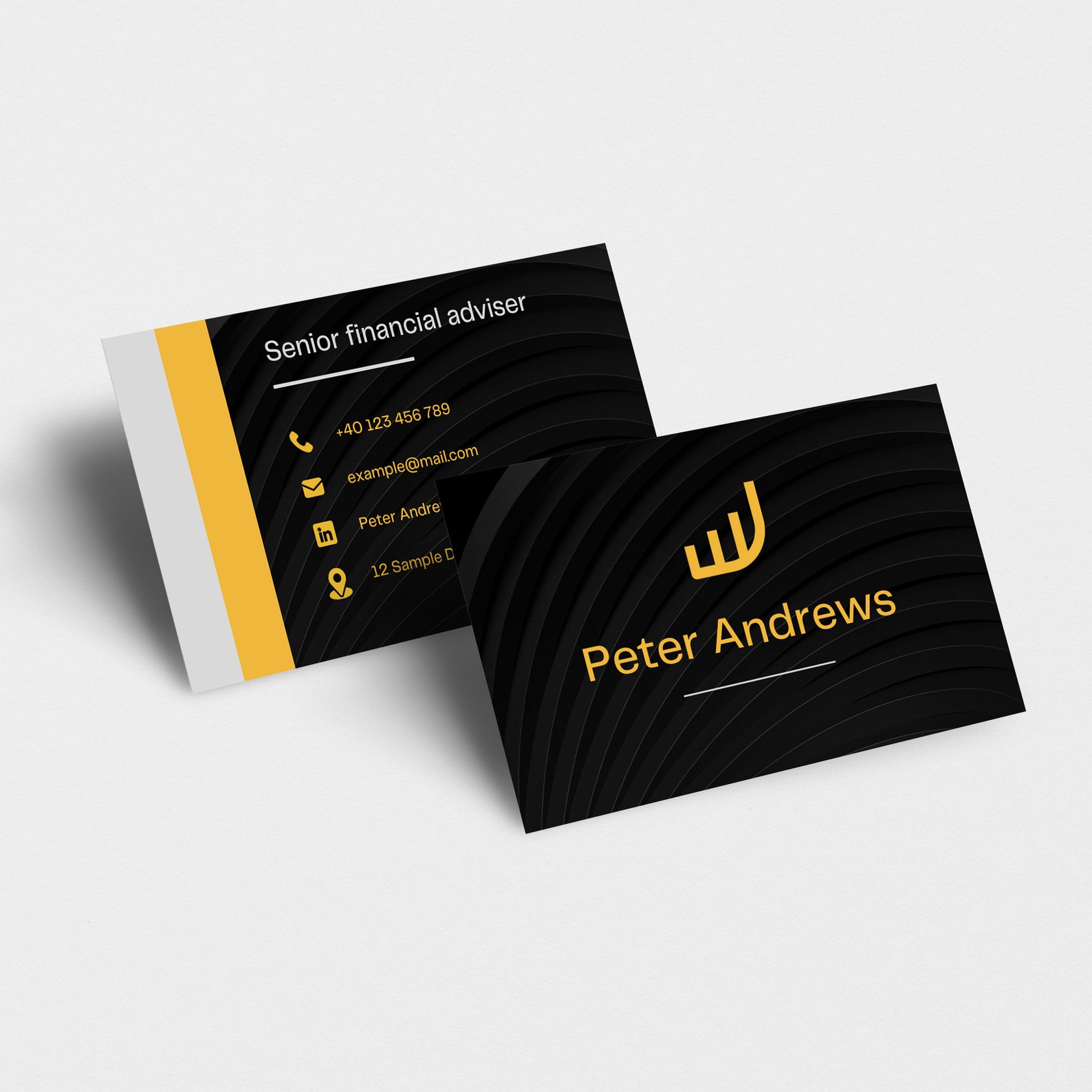 Financial Business Card Template, Editable Business Card, Printable ...
