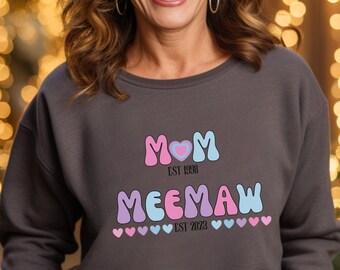 Meemaw Shirt With Custom Names Christmas Meemaw Gift - Etsy