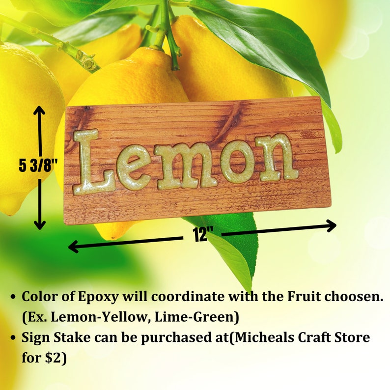 Fruit Tree Sign, Lemon Tree, Lime Tree, Outdoor Sign, Yard Art, Fruit ...