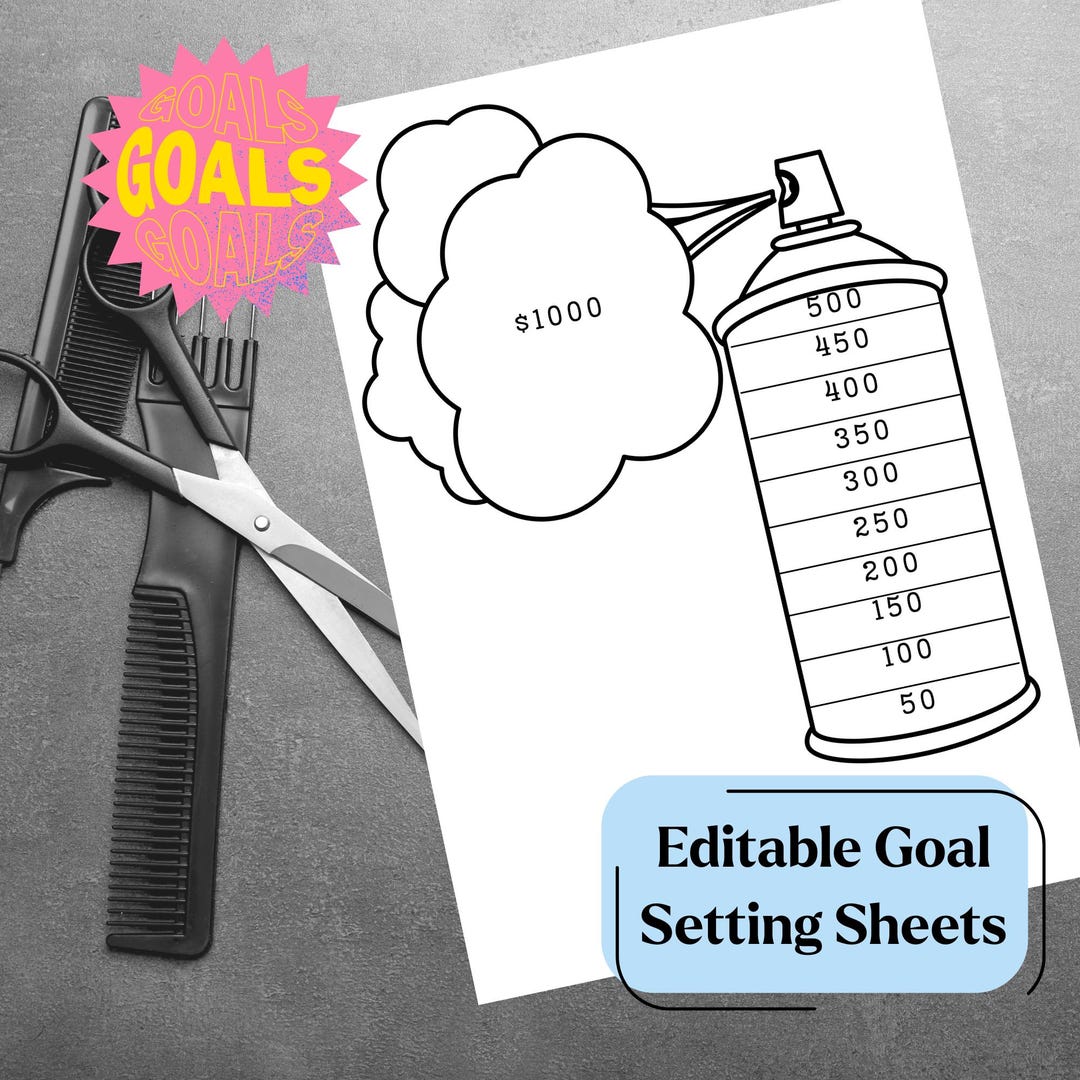Goal Setting Sheets Stylist/ Esthetician/spa/boutique - Etsy