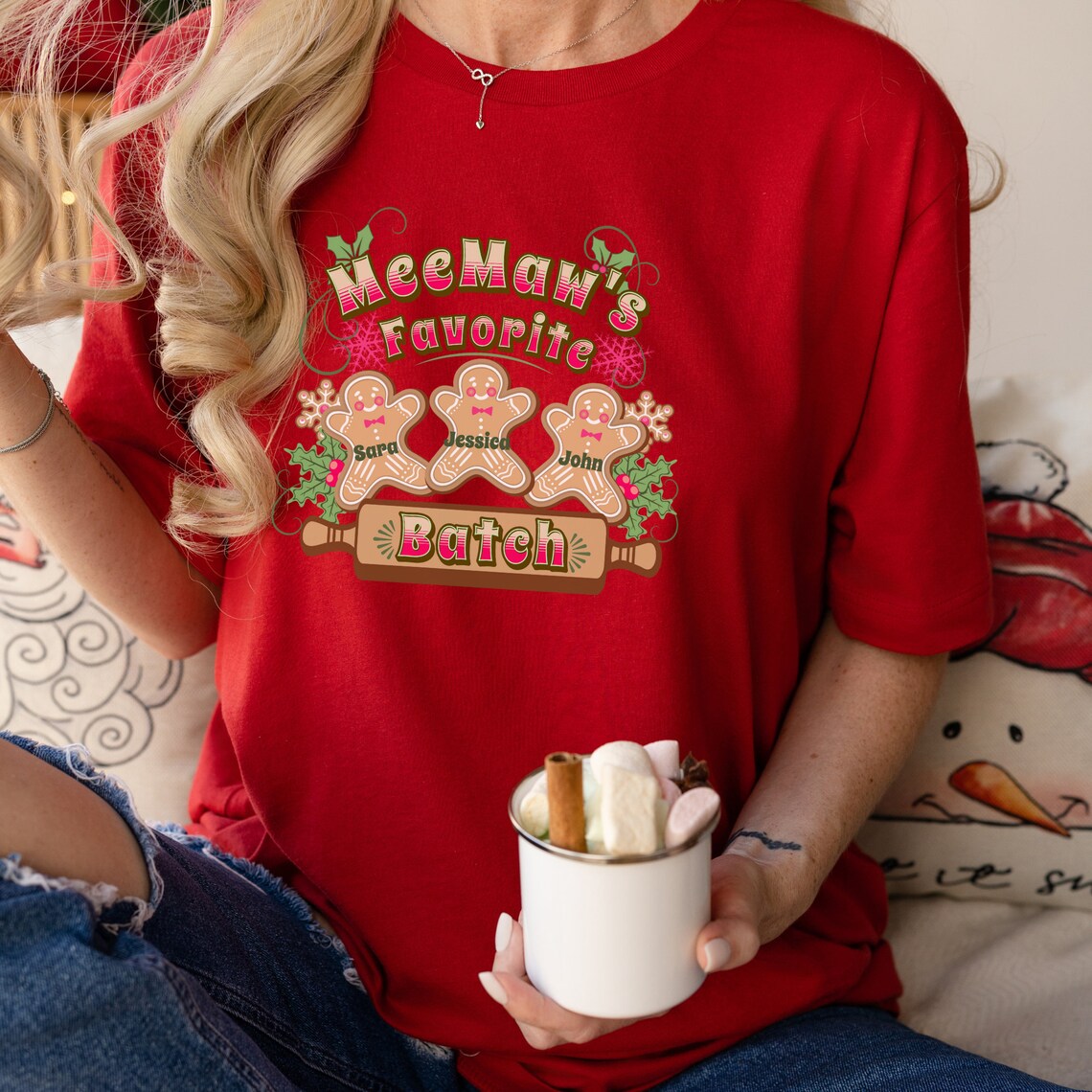 Meemaw Shirt With Custom Names Christmas Meemaw Gift - Etsy