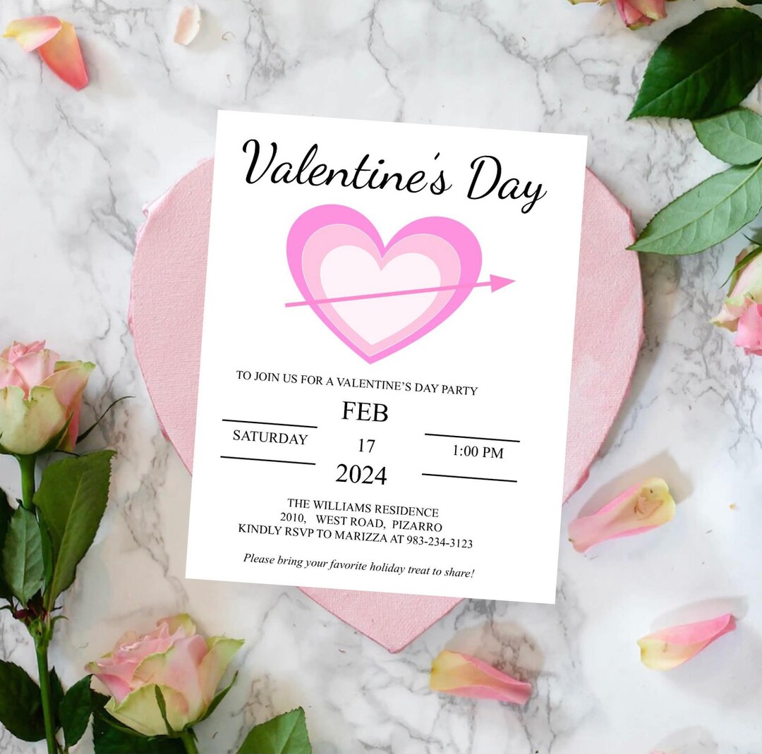 Editable Valentines Day Party Invitation Valentines Day Party Invite ...
