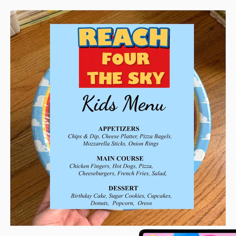 Toy Story Kids Menu, Kids Menu Template, Editable Menu, Printable Menu ...