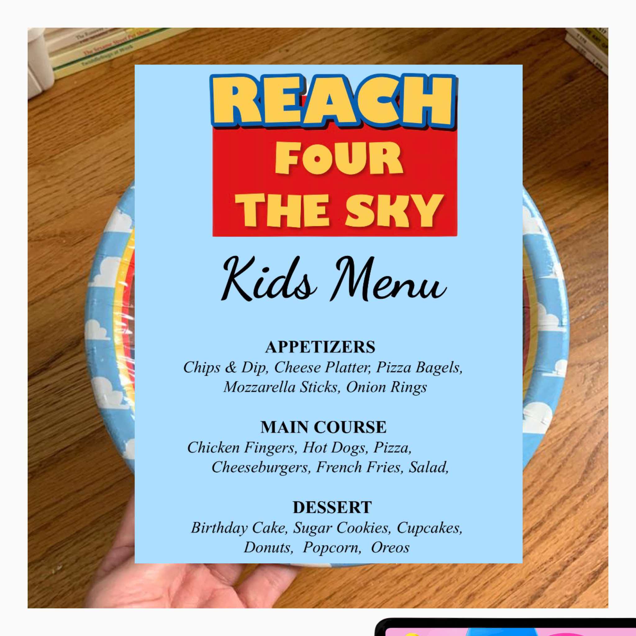 Toy Story Kids Menu, Kids Menu Template, Editable Menu, Printable Menu ...