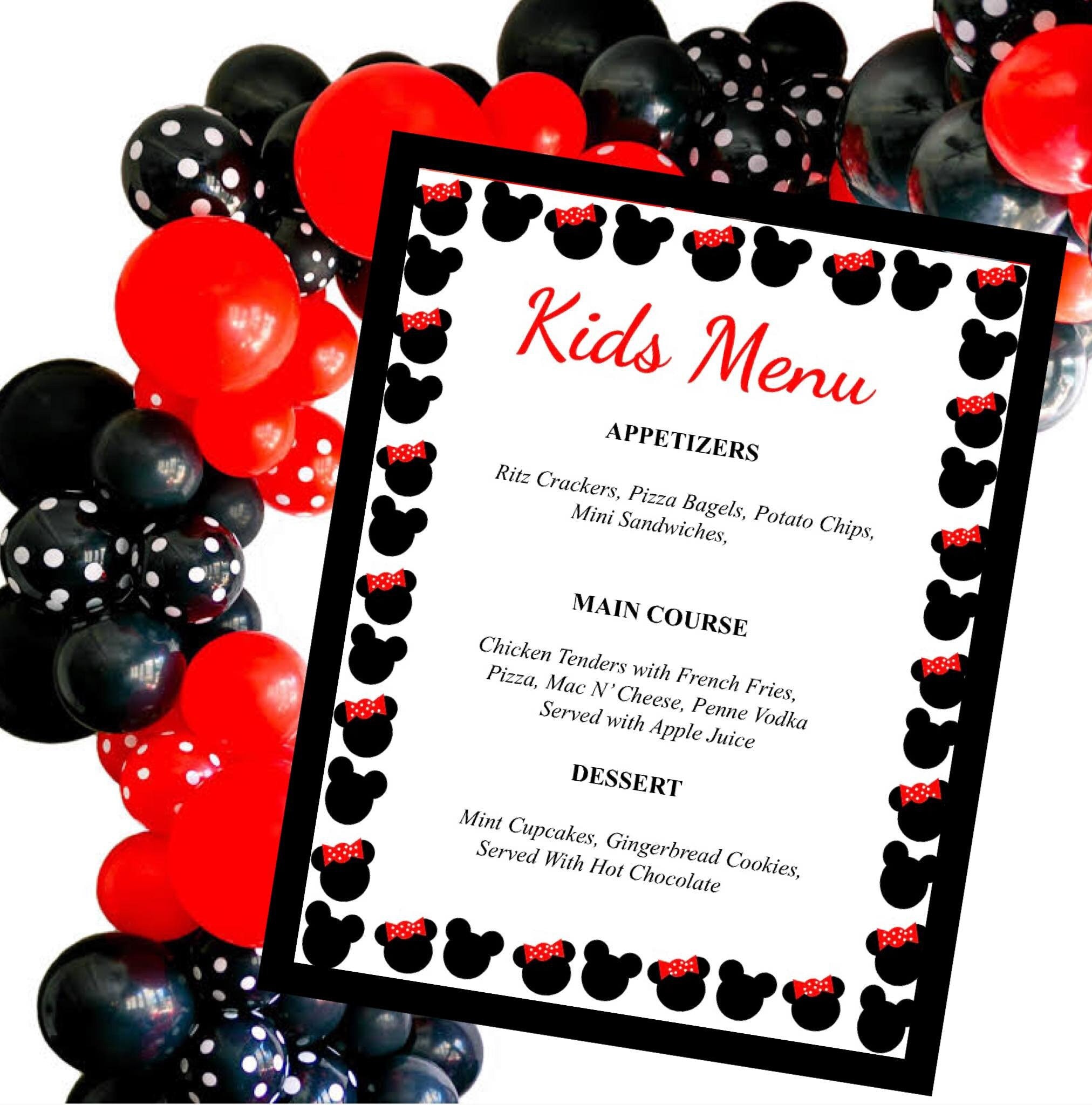 Mickey Mouse Clubhouse, Menu Template, Menu Card, Mickey Mouse Party ...