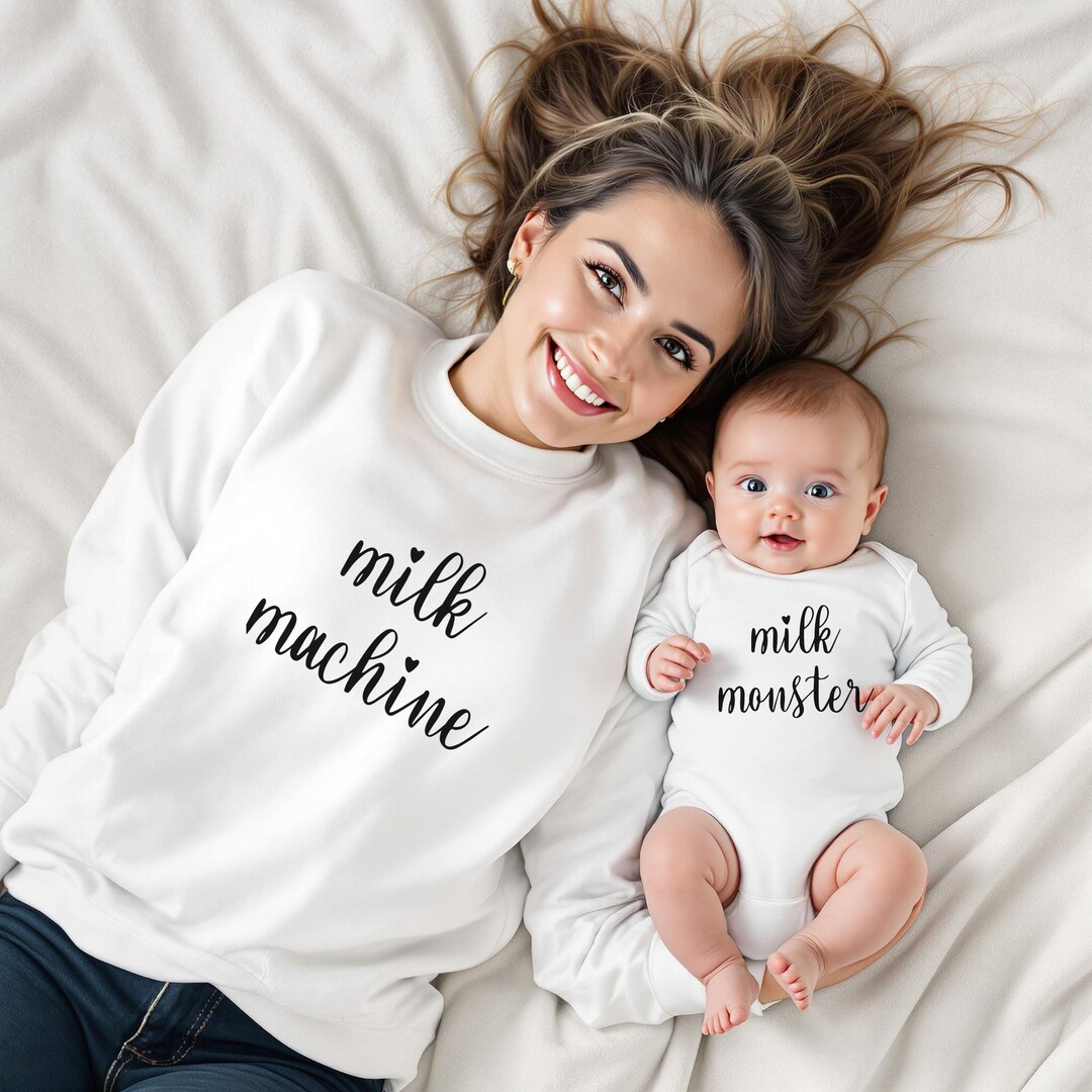 Milk Machine Sweatshirt, Milk Monster Baby Onesie, Matching Family ...