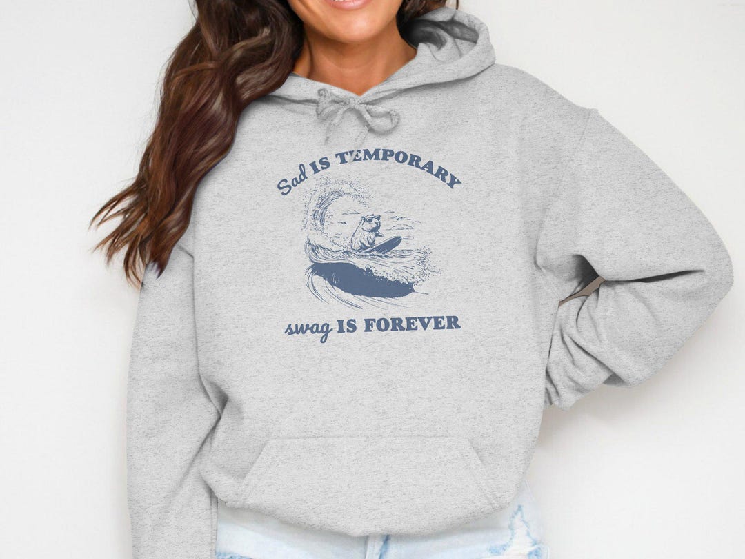 Sad is Temporary Swag is Forever Surfing Capybara T-shirt, Funny ...