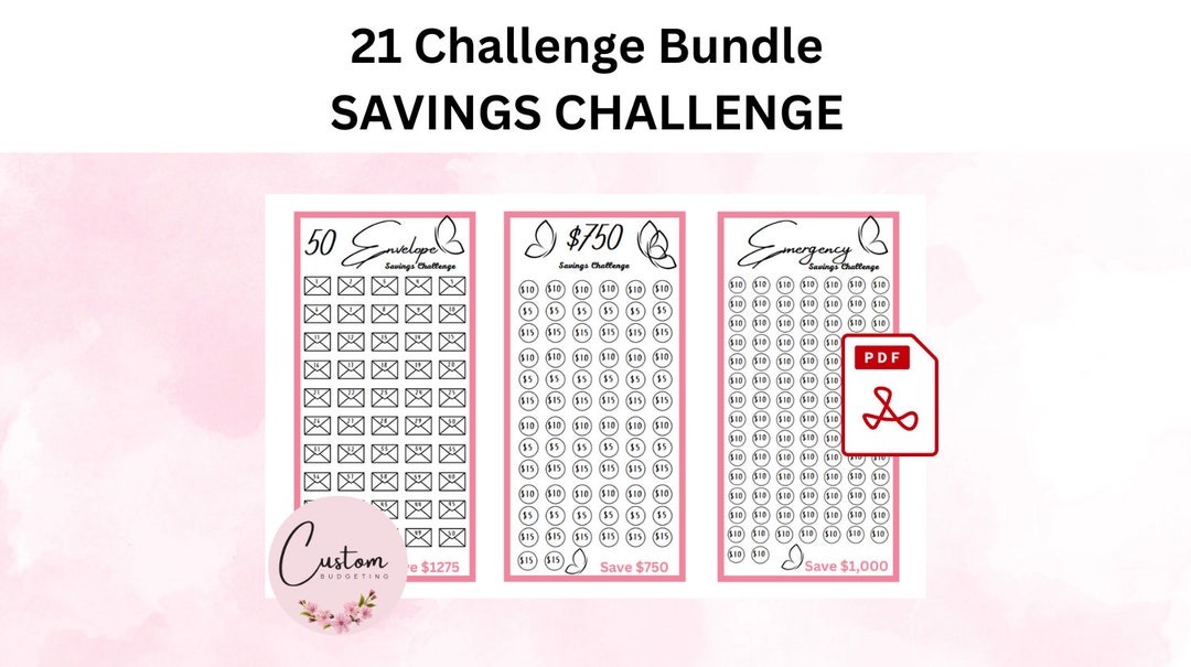 21 Savings Challenge Emergency Fund Challenge Bundle - Etsy