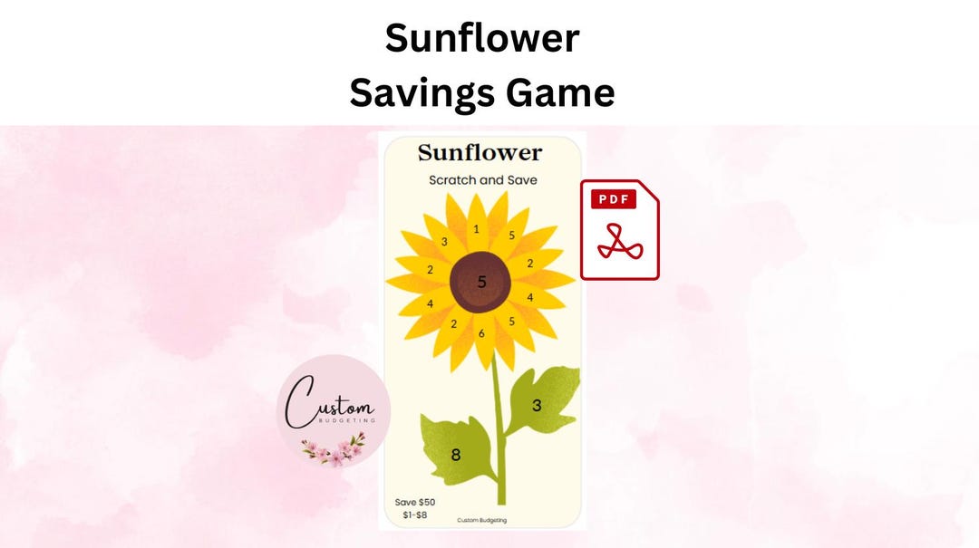 Sunflower Challenge / Savings Challenge / House Savings / A6 Challenge ...
