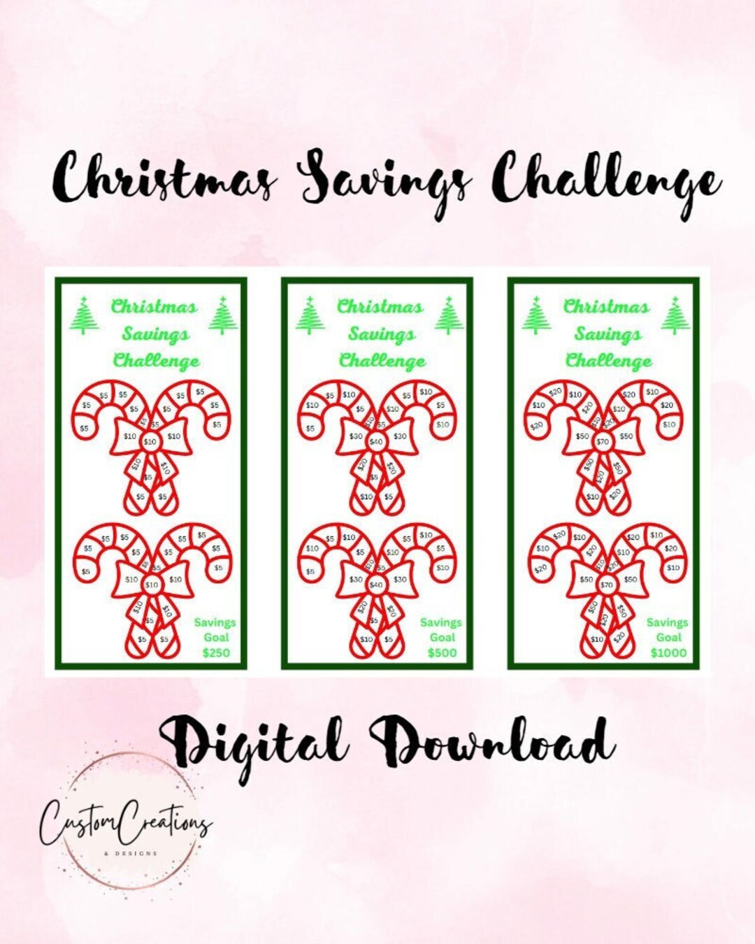 Christmas Savings Challenge Bundle Printable - Etsy