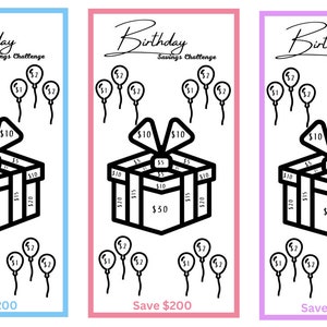 Birthday Savings Challenges L Printable Savings Challenge L A6 Savings ...