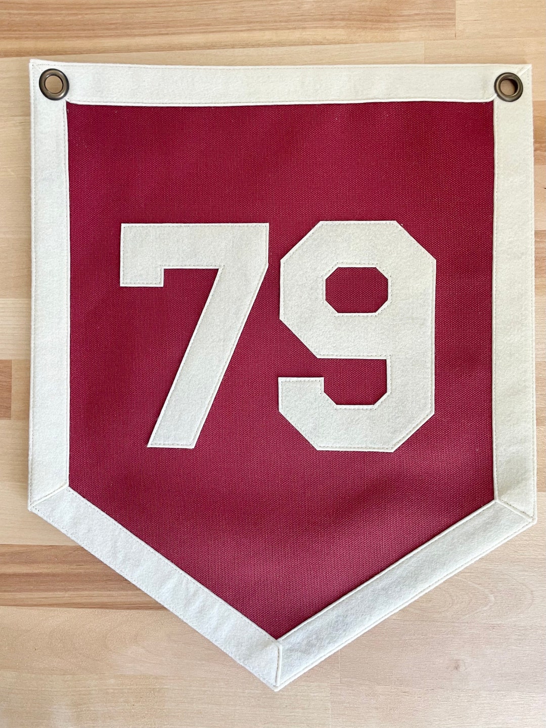 Custom Canvas Number Banner: Canvas and Felt Pennant - Etsy
