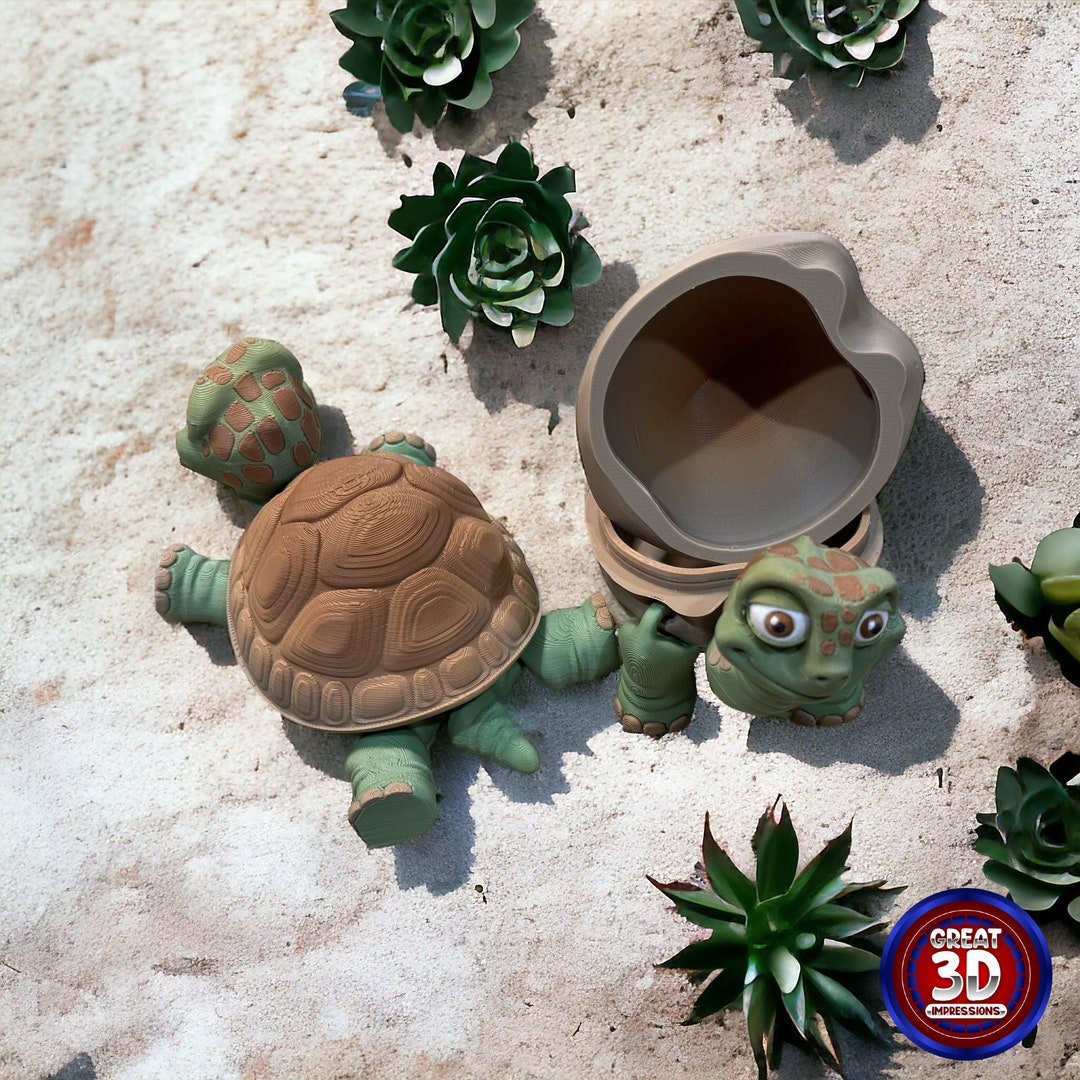 3d-printed Tortoise With Secret Trinket Holder, Artisan Crafted Jewelry ...