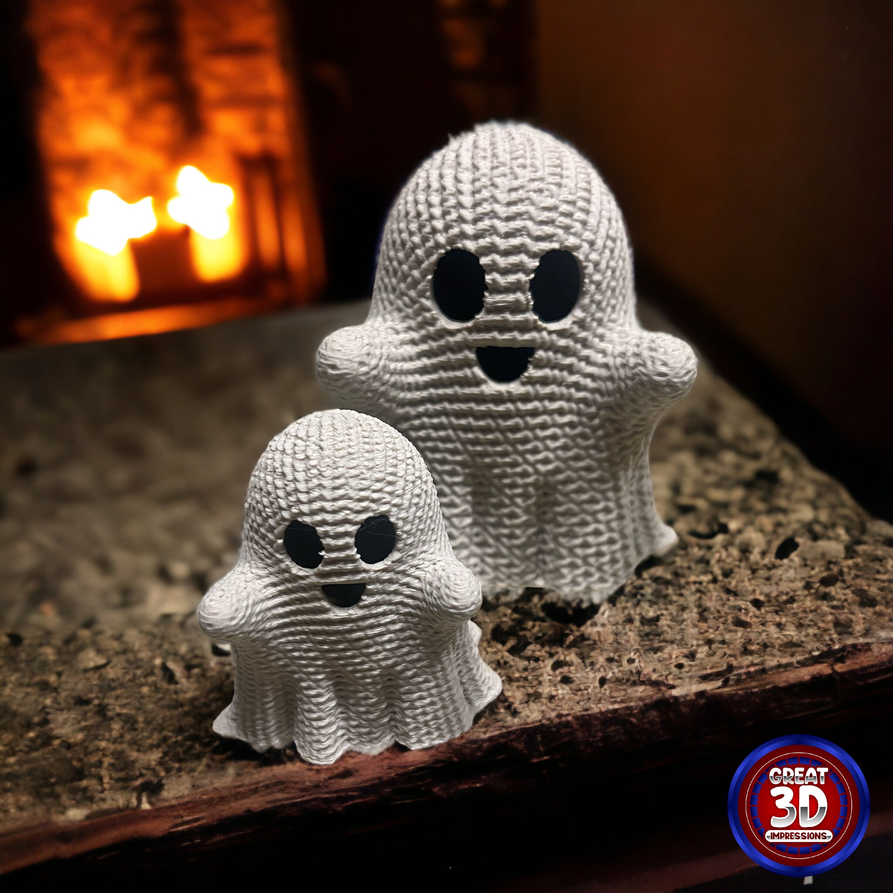 3D Printed Crocheted Ghost Cute Spooky Tealight Holder - Etsy