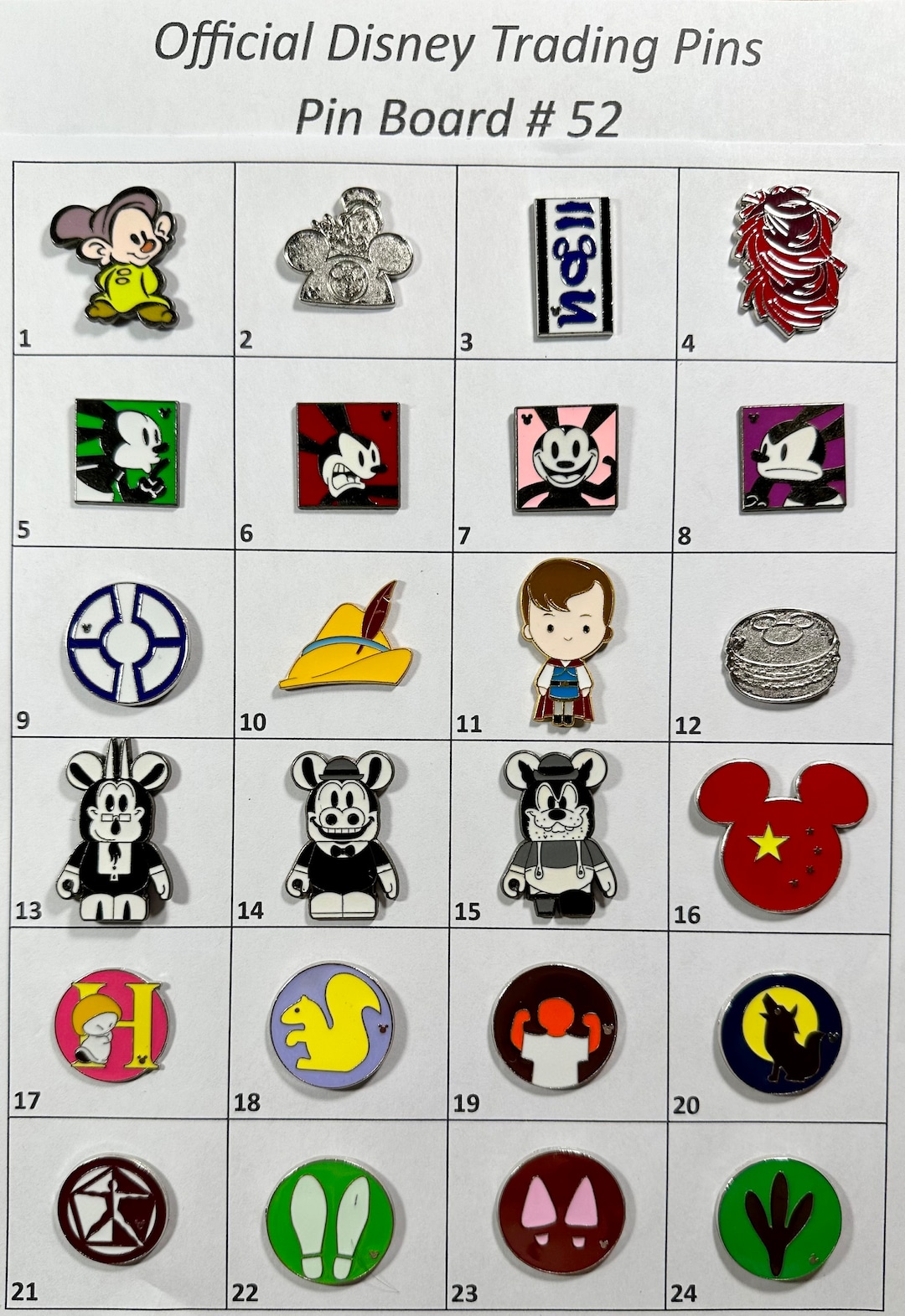 Pin Board 52 Official Disney Trading Pins Trade in Disney Parks or Add ...