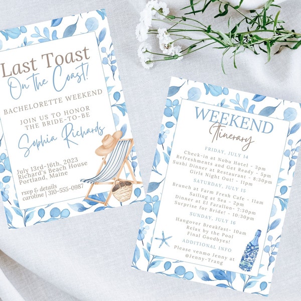 Last Toast Itinerary - Etsy