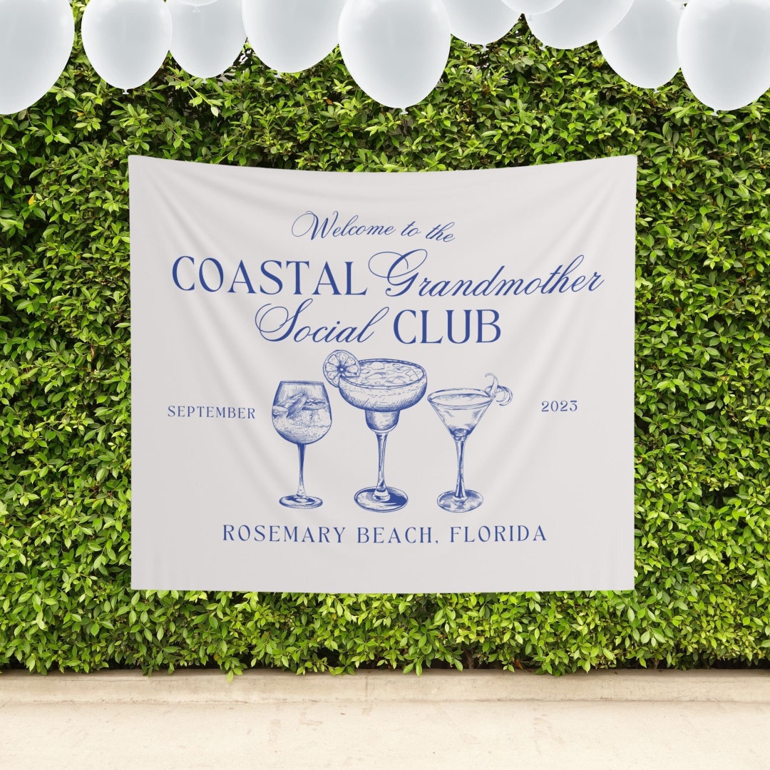 Coastal Grandma Bachelorette Banner, Coastal Granddaughter Backdrop ...