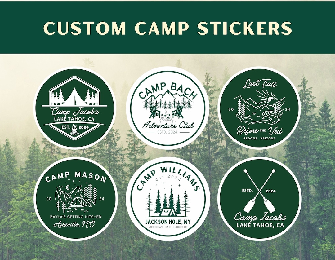 Custom Stickers Camp Bachelorette Decor, Vinyl Stickers Custom Camp ...