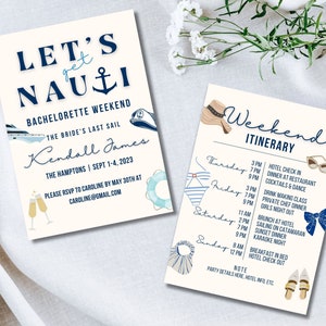 Bachelorette Invite Nautical Invitation, Lets Get Nauti Digital ...