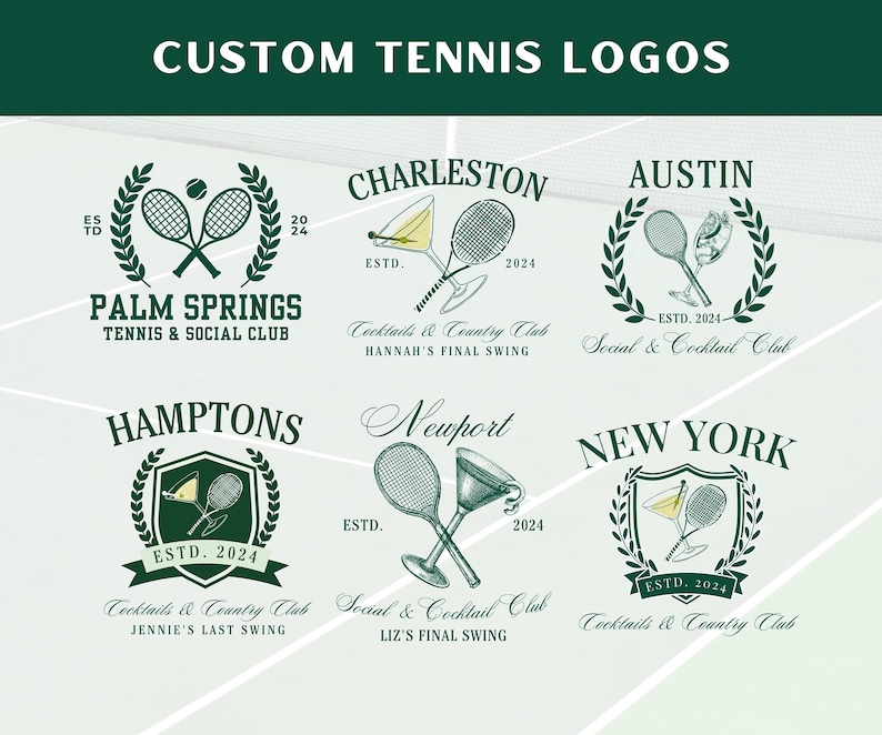Tennis SVG, Tennis Club Logo Custom, Tennis Bachelorette, Country Club ...