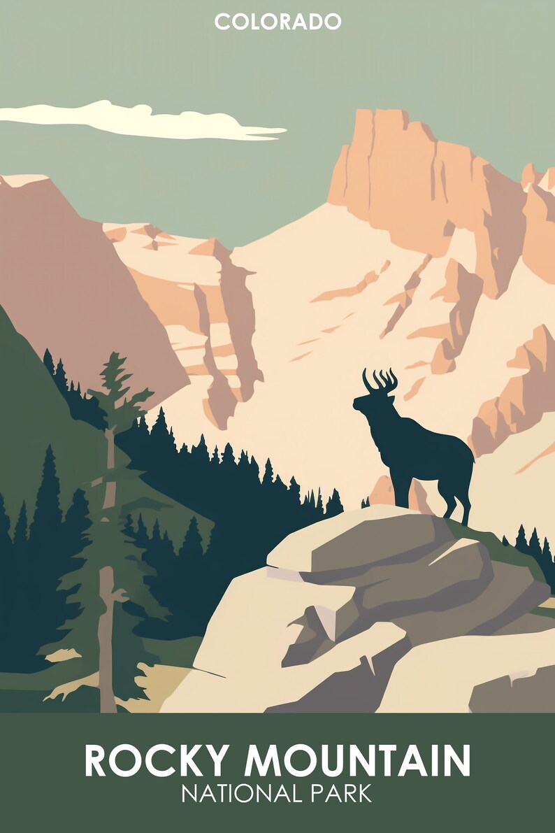 Rocky Mountain National Park Poster Colorado Scenery - Etsy