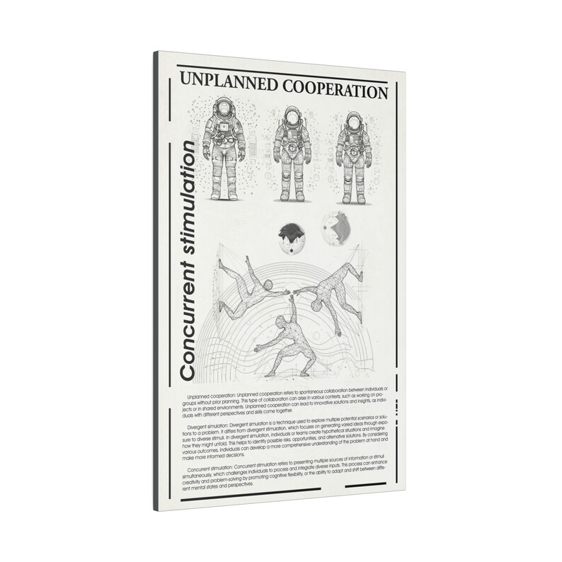 Unplanned Cooperation Astronauts Art Poster - Surrealistic Biomechanics ...