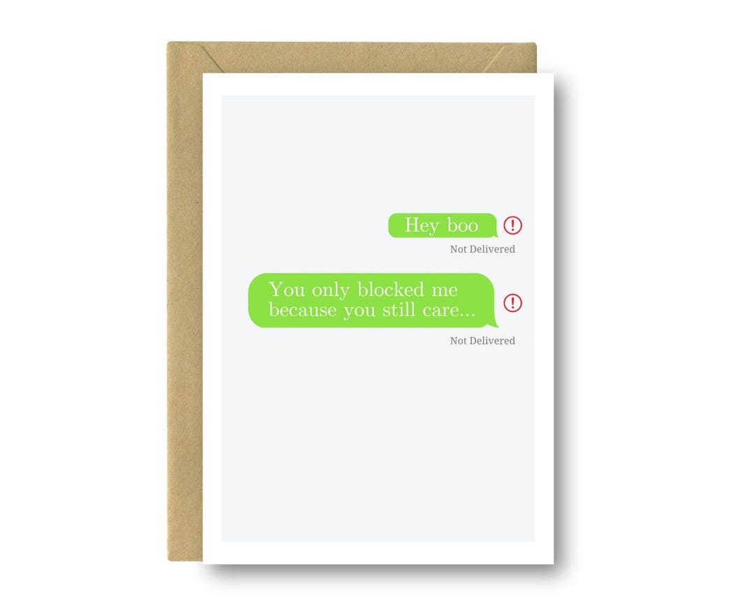 Blocked - Greeting Card, Text Message Card, Ios Apple iPhone Card, SMS ...