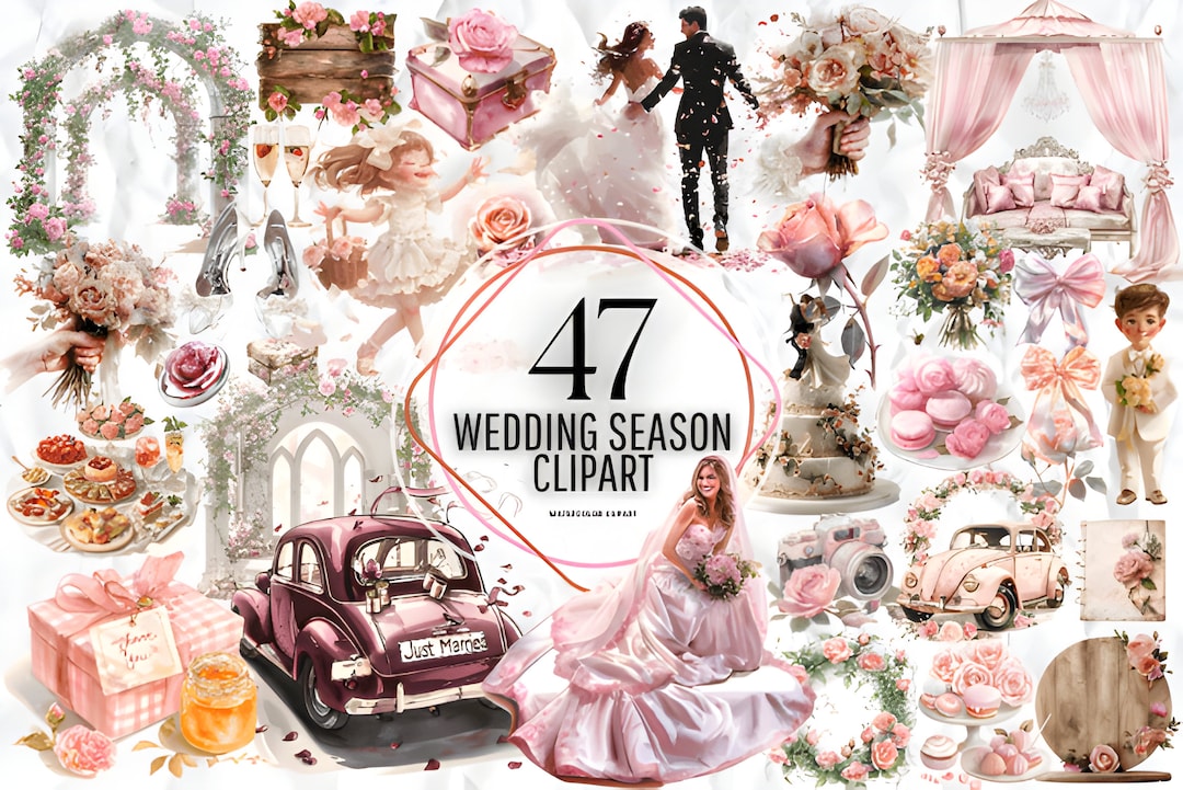 Wedding Season Clipart Watercolor Wedding Clipart Bride Clip Art Cute ...