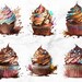 Chocolate Watercolor Cupcakes Clipart, Cupcakes Clip Art Bundle ...