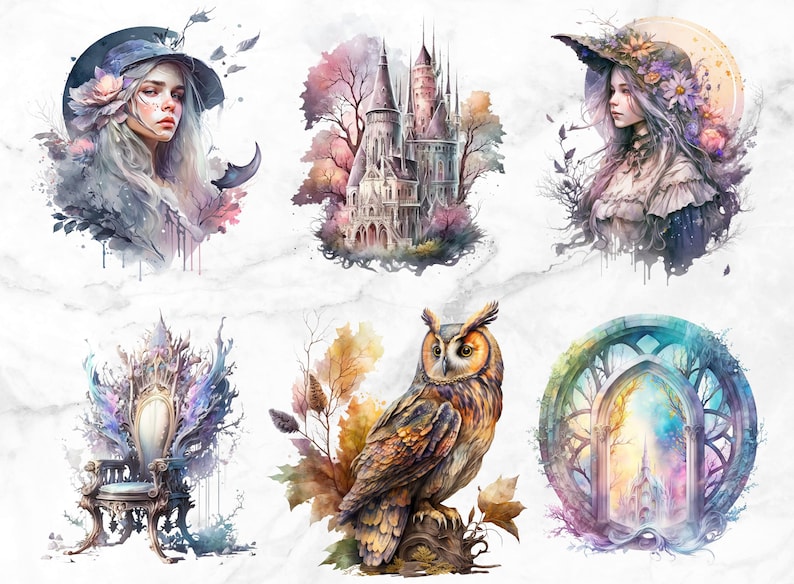 Pastel Witch Clipart Witch Clip Art Png Fantasy Magic Clip - Etsy