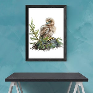 Cute Baby Eagle in Forest Clipart, Watercolor Eagle Clipart Bundle ...