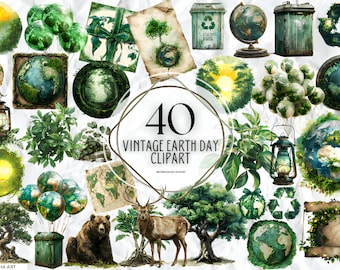 Bundle Earth Day Clipart, Environment Clipart, Eco Clipart, Go Green ...