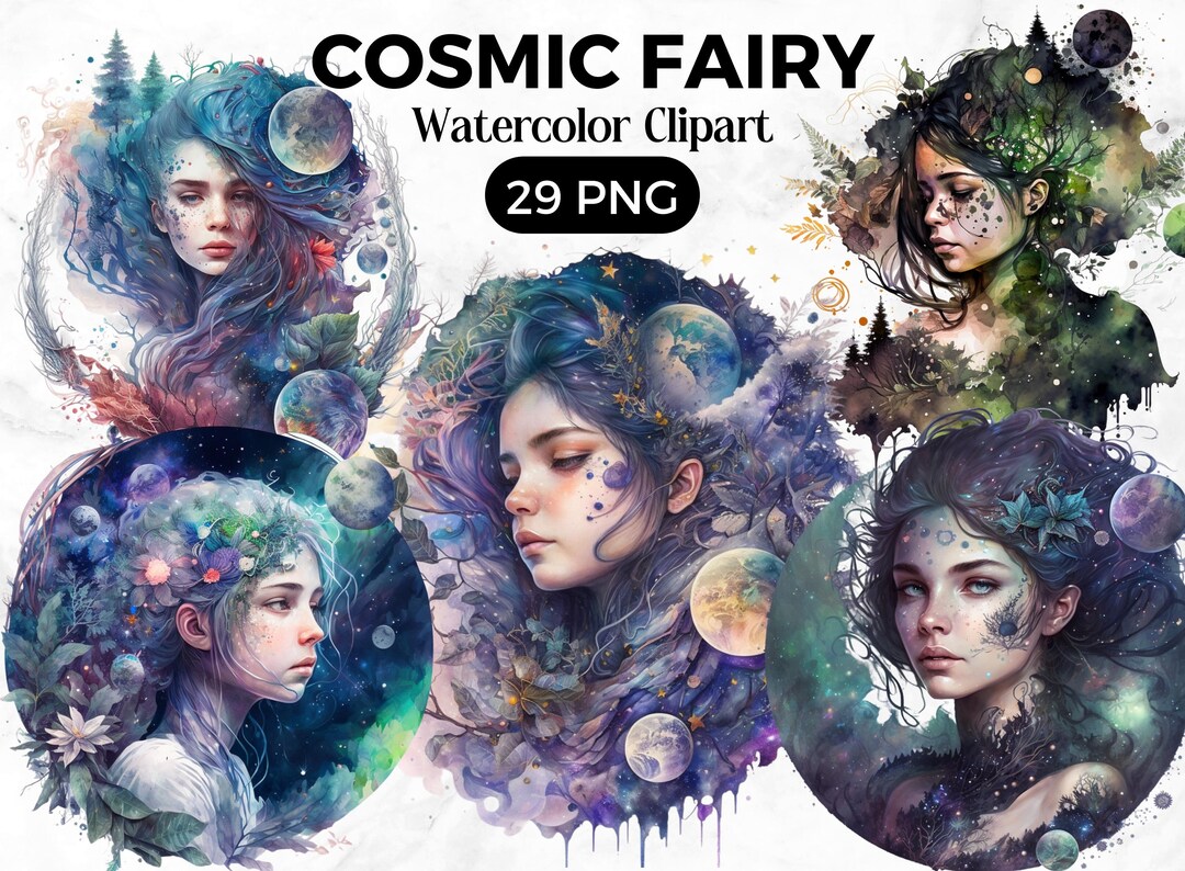 Cosmic Fairy Fantasy Clipart Bundle,fairies Png, Fantasy Art,fairy Tale ...