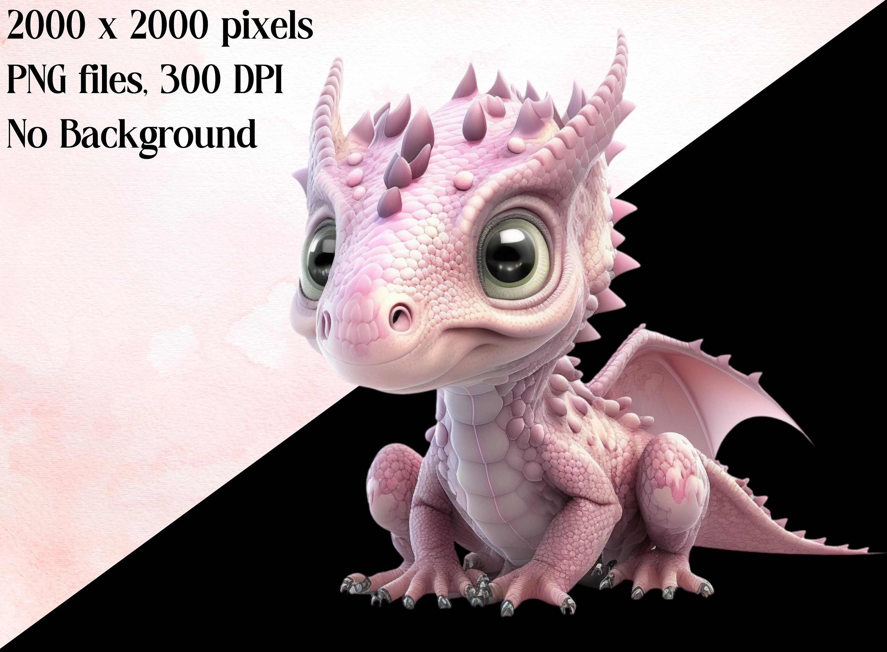 Pink Baby Dragons Cute Clipart Dragon Art Dragon Png - Etsy