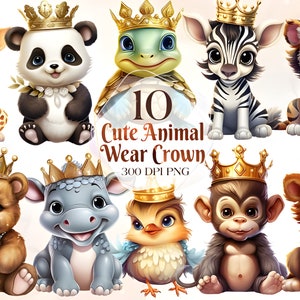 Baby Animals With Crown PNG & SVG | Cite Baby Animals Clipart ...