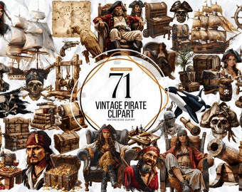 Watercolor Pirates Clipart Buccaneers Download Instant Download ...