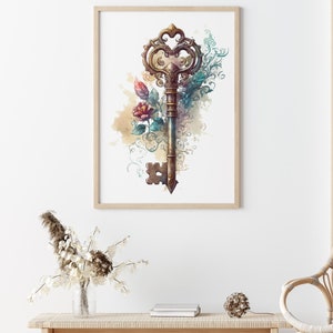 Key Clipart. Vintage Clipart, Retro Clip Art, Boho. Old Key, Png ...