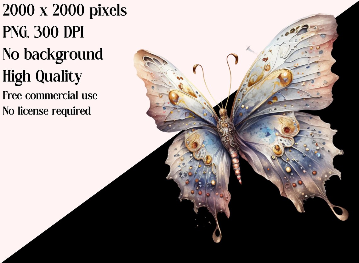 Watercolour Royal Butterflies Clipart - Regal Moths PNG Digital Image ...