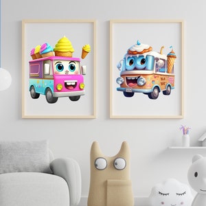 Cute Ice Cream Truck Clipart, Cute Truck Cartoon for Kids,instant ...