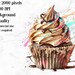 Chocolate Watercolor Cupcakes Clipart, Cupcakes Clip Art Bundle ...