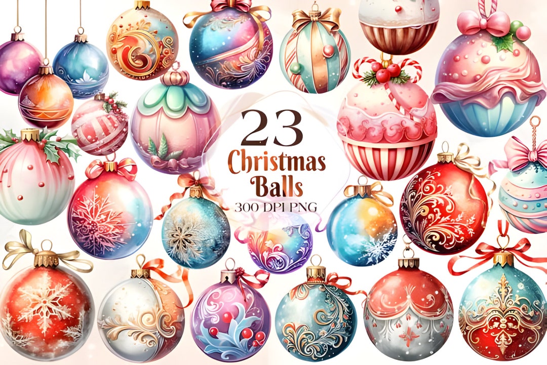 Christmas Balls Clipart Bundle, Christmas Decorations Clipart ...