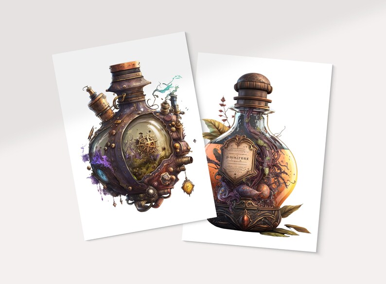 Steampunk Potions Clipart - Clip Art Graphics and Collage Sheets for ...