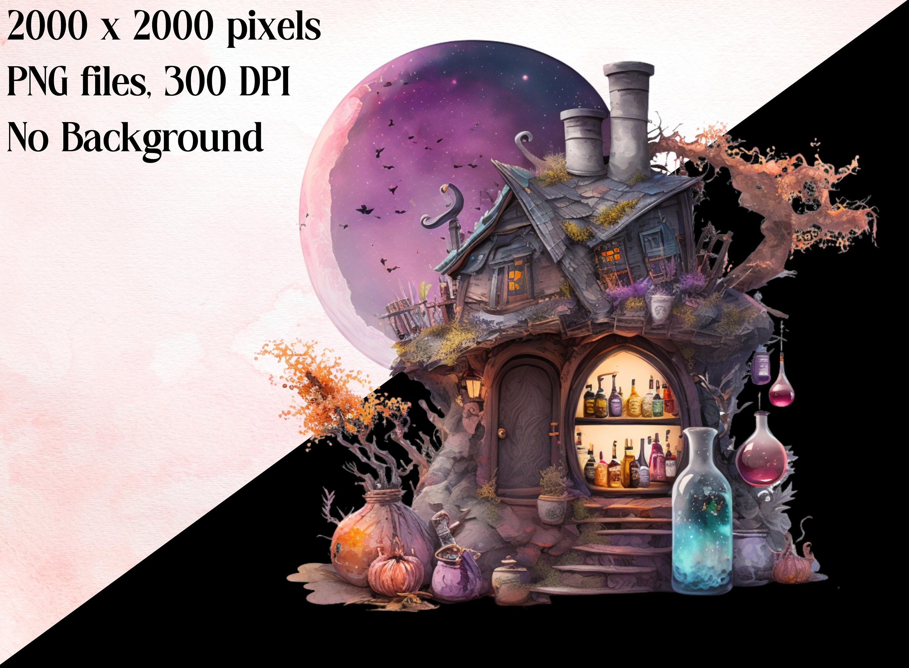 Magic Shops Watercolor Clipart, Magical Mystical Art, Fantasy Clipart ...