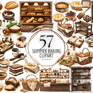 Summer Baking Clipart PNG Baking Supplies, Home Bakery, Culinary ...