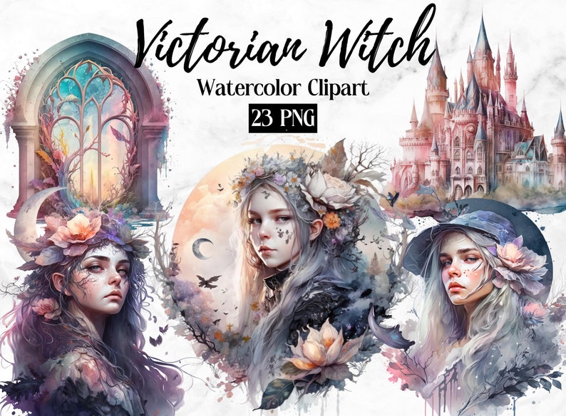 Pastel Witch Clipart Witch Clip Art Png Fantasy Magic Clip - Etsy