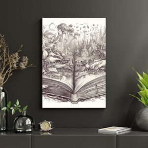 Fantasy Magic Book Wall Art, Open Book Wall Art, Mystical Book Art JPG ...